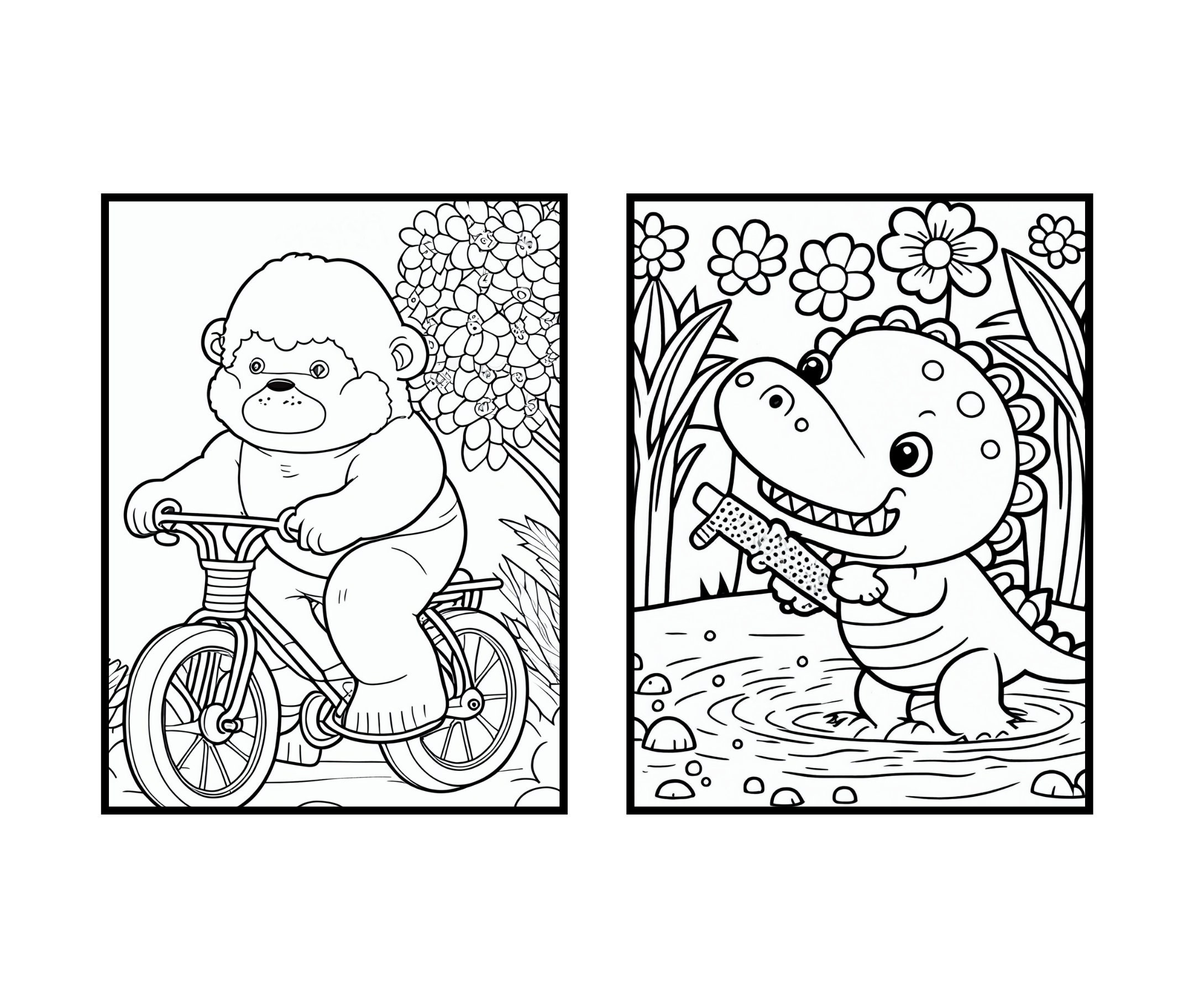 50 Animal Coloring Page: Wild Animals for Toddlers - Etsy