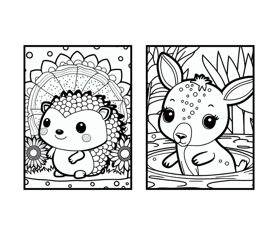 50 Animal Coloring Page: Wild Animals for Toddlers - Etsy