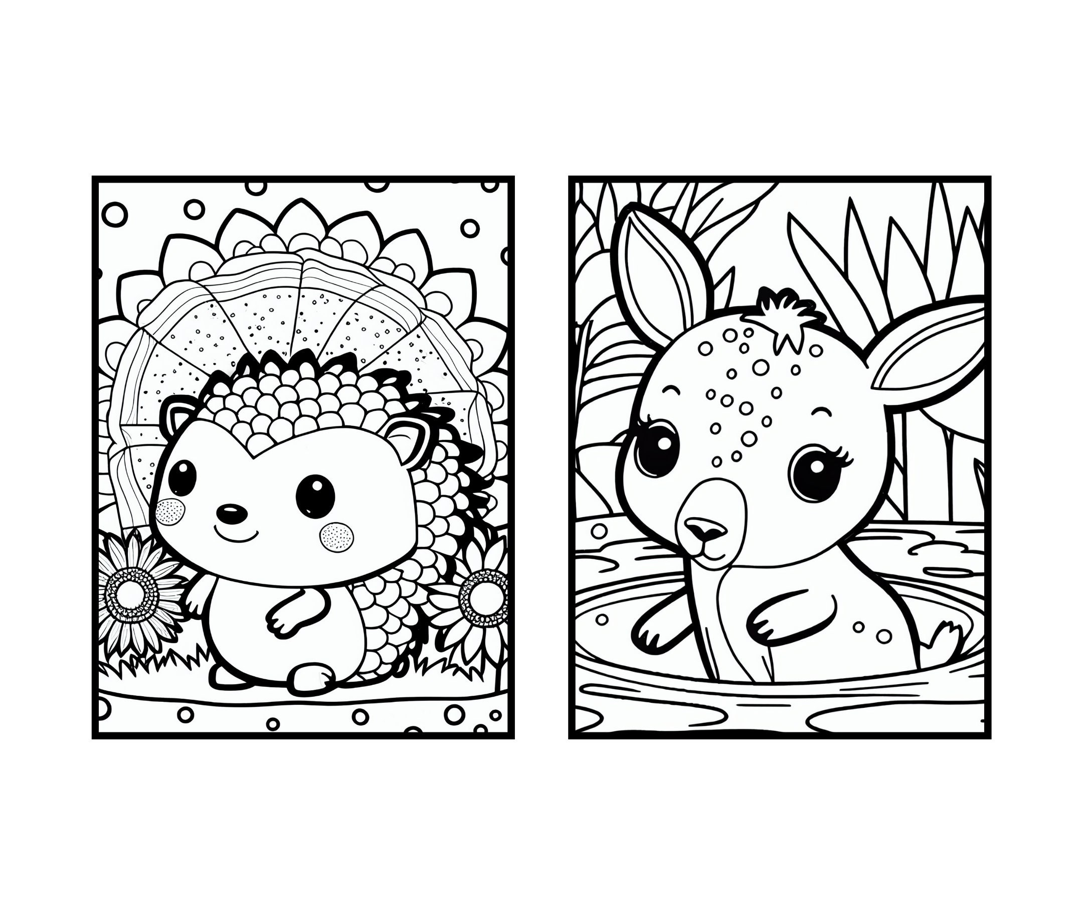 50 Animal Coloring Page: Wild Animals for Toddlers - Etsy