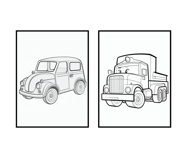 70 Car Coloring Pages for Toddlers printable - Etsy