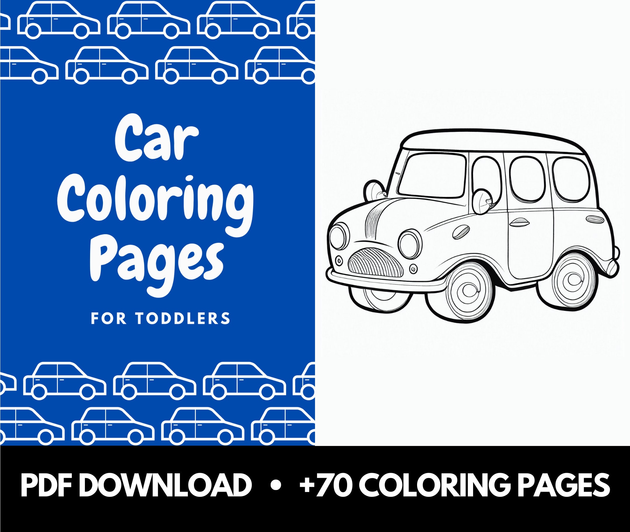 70 Car Coloring Pages for Toddlers printable - Etsy