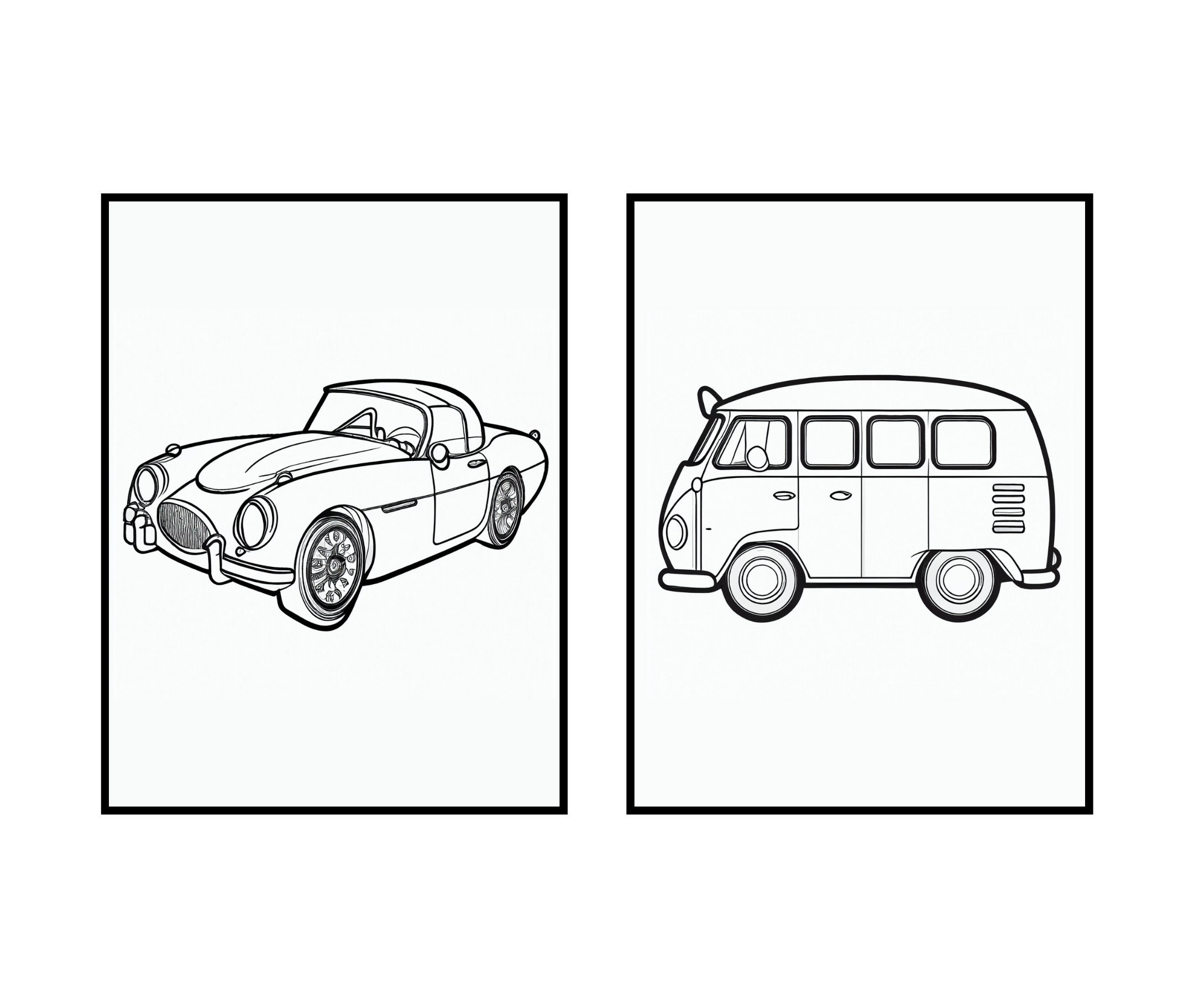 70 Car Coloring Pages for Toddlers printable - Etsy