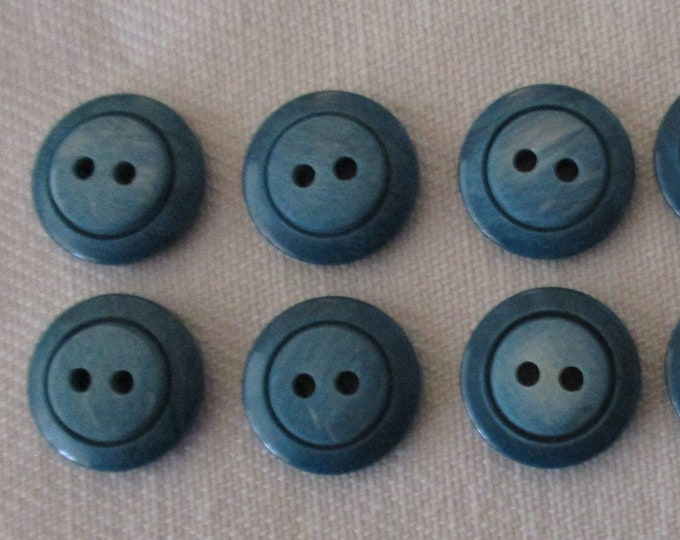 Set of 8 Two-tone Teal Buttons, Reversible - Etsy