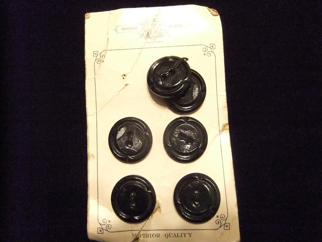 Vintage Nouveauté De Paris Black Buttons, With Original Card - Etsy