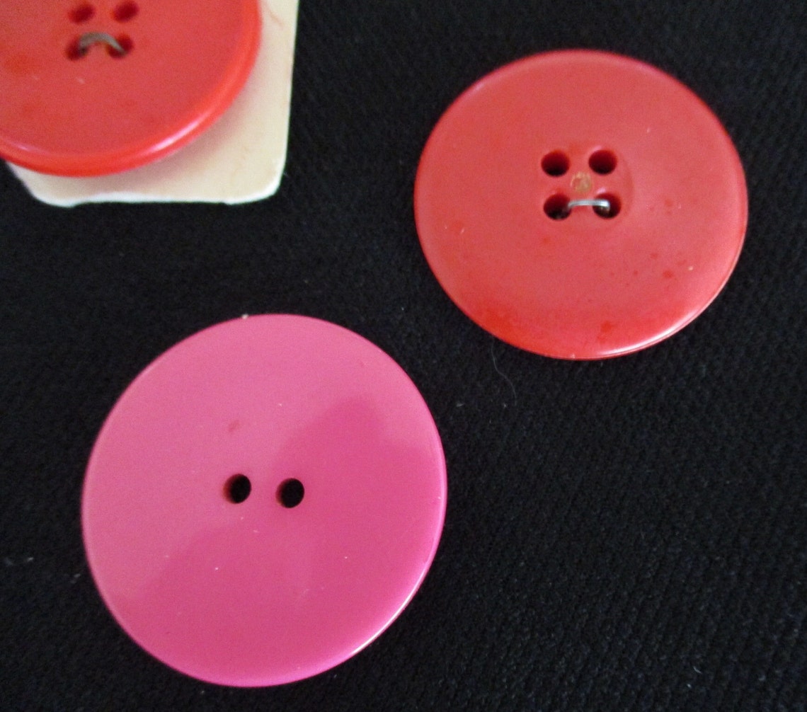 Lot of Large Pink and Red Buttons - Etsy