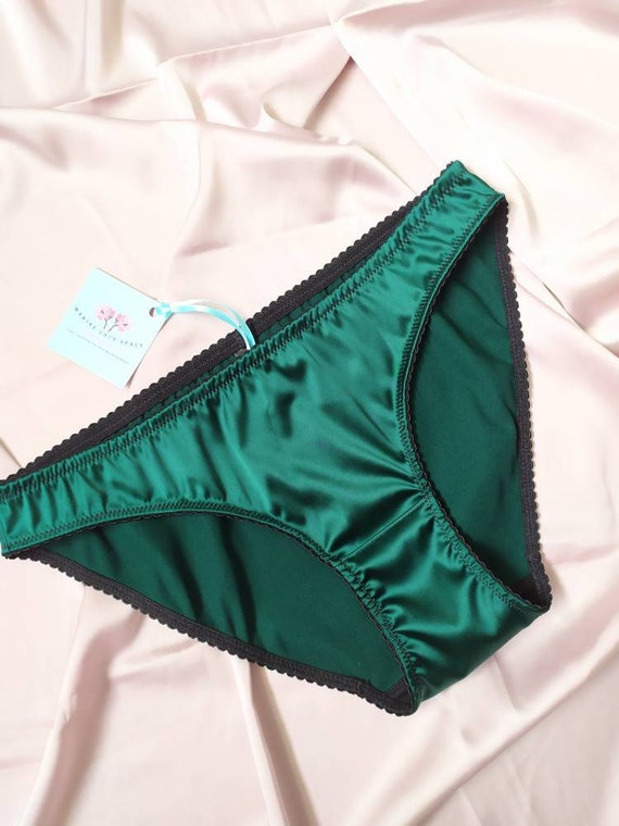 Green Satin Panties Sexy Lingerie Erotic Knickers Mens Etsy