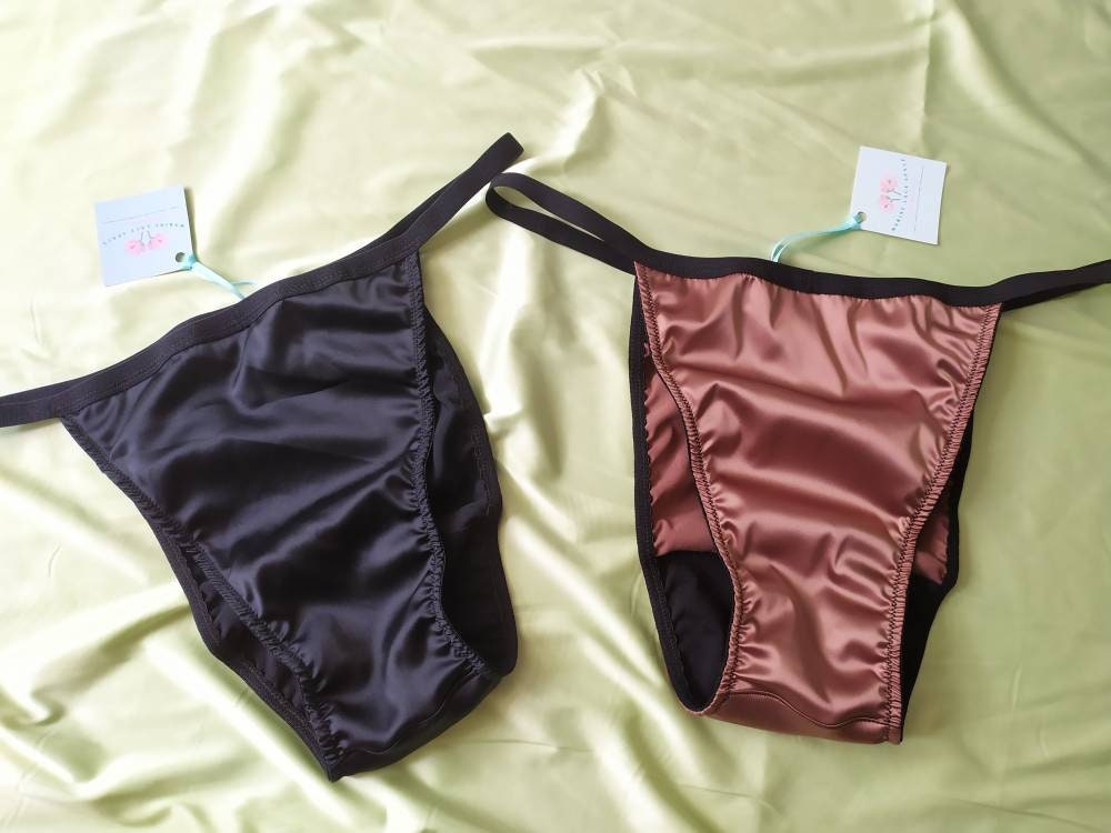 Men's Satin Tanga Sexy Male Bikini Panty Thong - Etsy