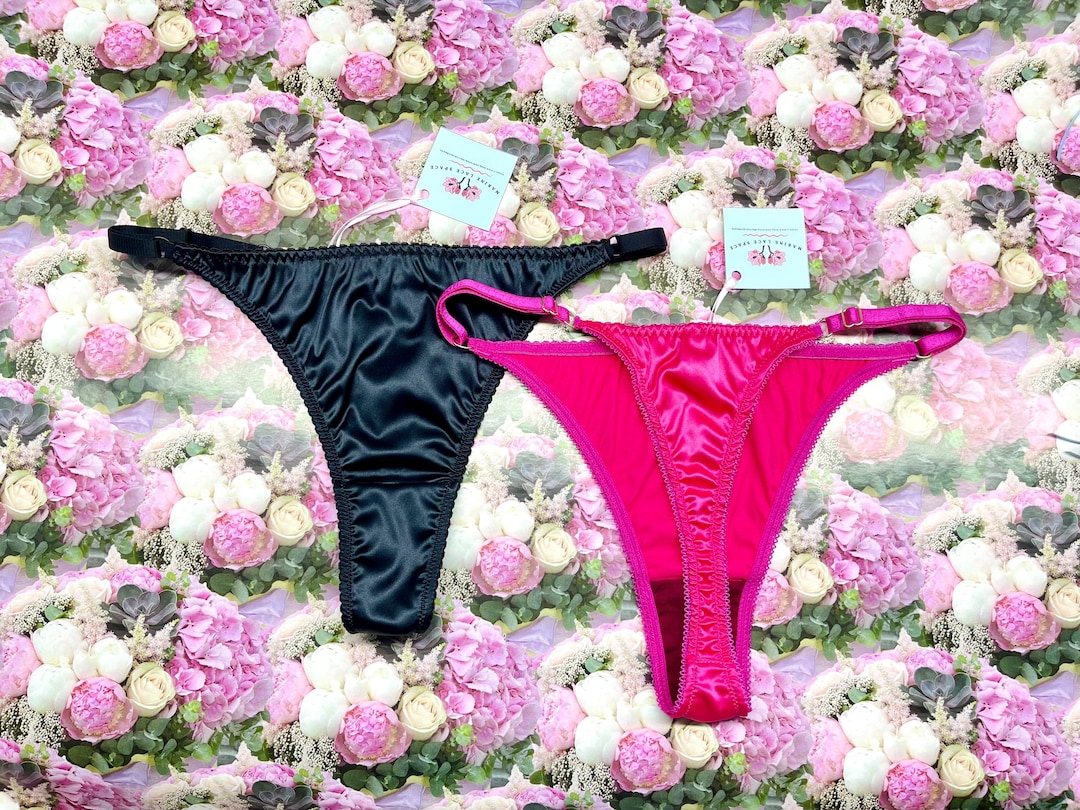 Pink Satin String Bikini, Silky Thong Bikini, Valentines Gift Panty - Etsy