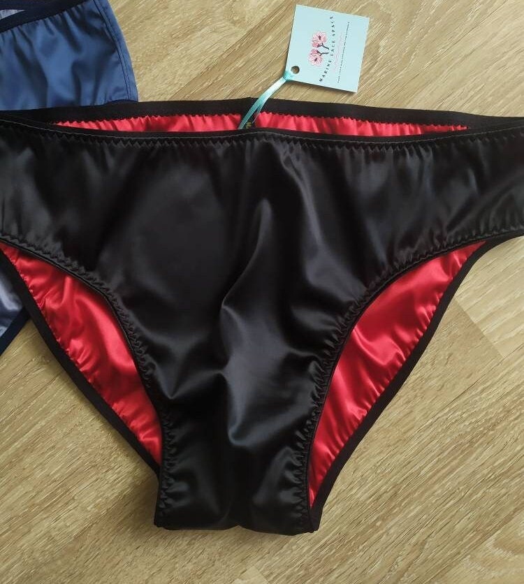 Men's Double Satin Underwear Silky Male Panty With Two - Etsy