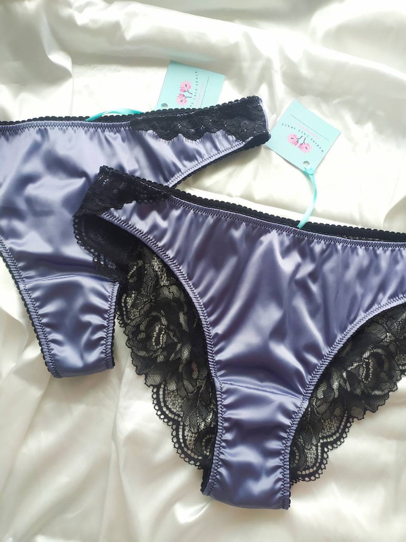Lilac Satin Panty Lavender Grey Bikini Sexy Lingerie Erotic Etsy