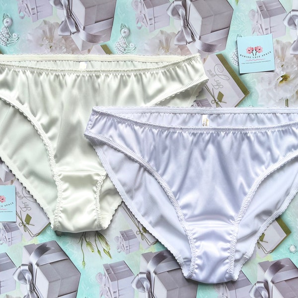 Ivory Satin Panties Etsy