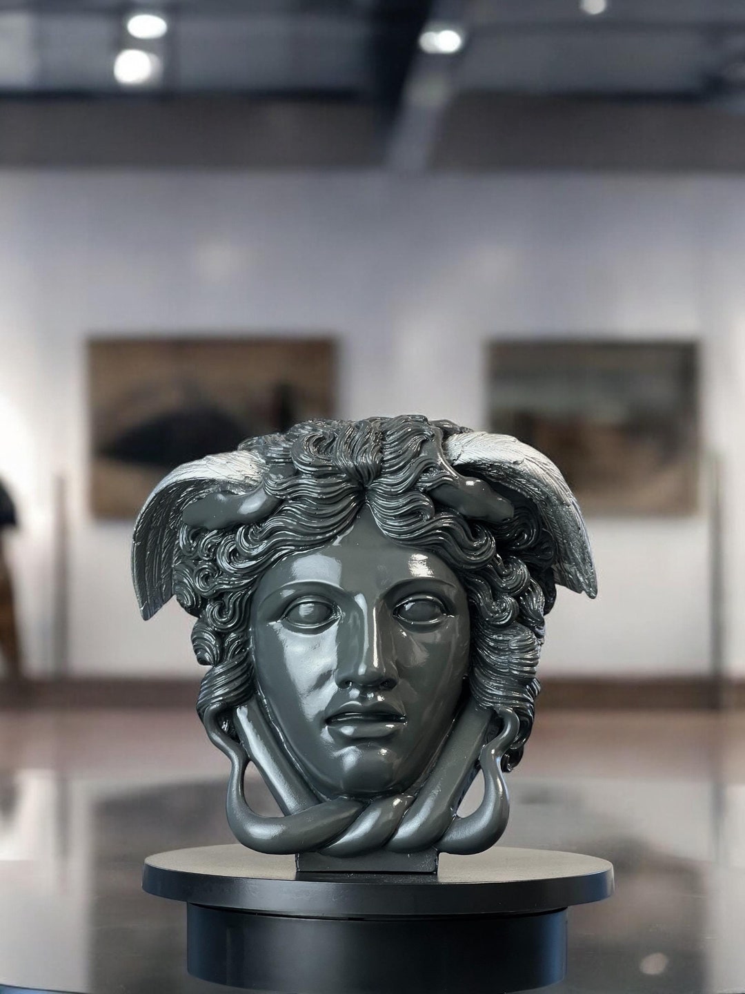 Gray Medusa Gorgon Sculpture | Greek Goddess L Medusa Gorgon Head ...