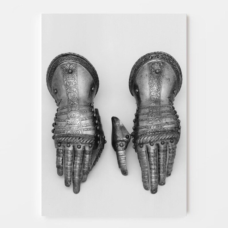 Medieval Knight Wall Decor, Gothic Knight Gauntlets, Medieval Armored ...