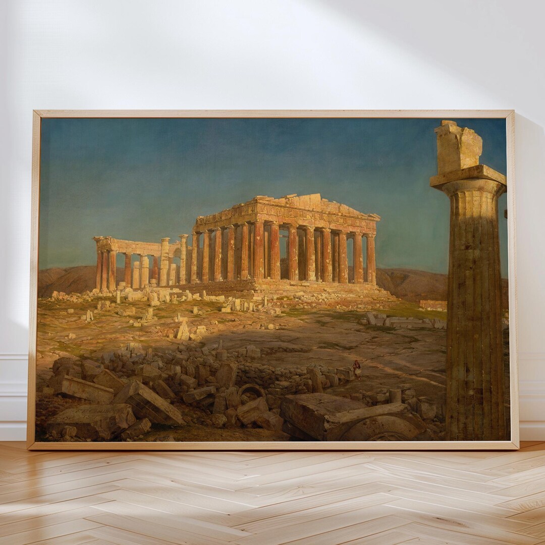 The Parthenon, Historical Artwork, Acropolis Temple, Greek Temple Art ...