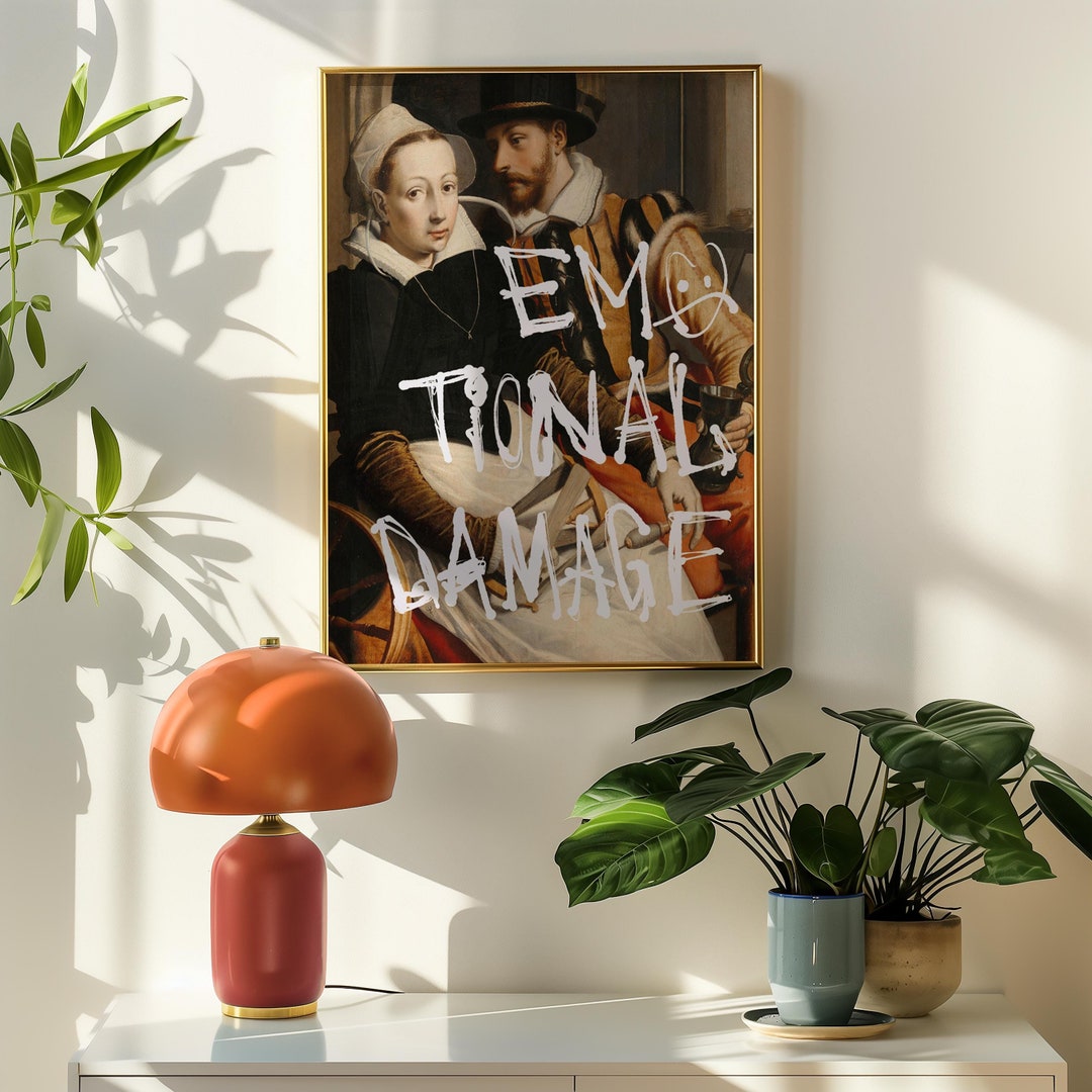 EMOTIONAL DAMAGE | Altered Art Portrait, Eclectic Wall Art, Whimsical ...