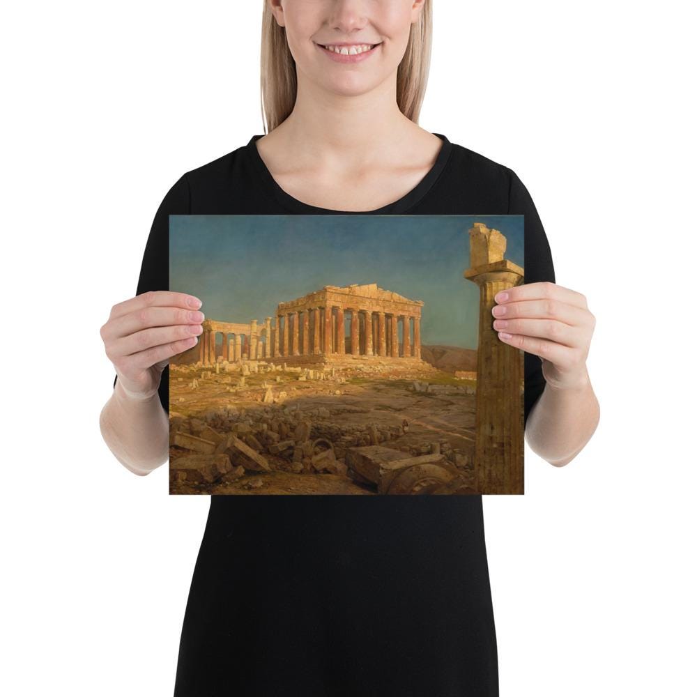 The Parthenon, Historical Artwork, Acropolis Temple, Greek Temple Art ...