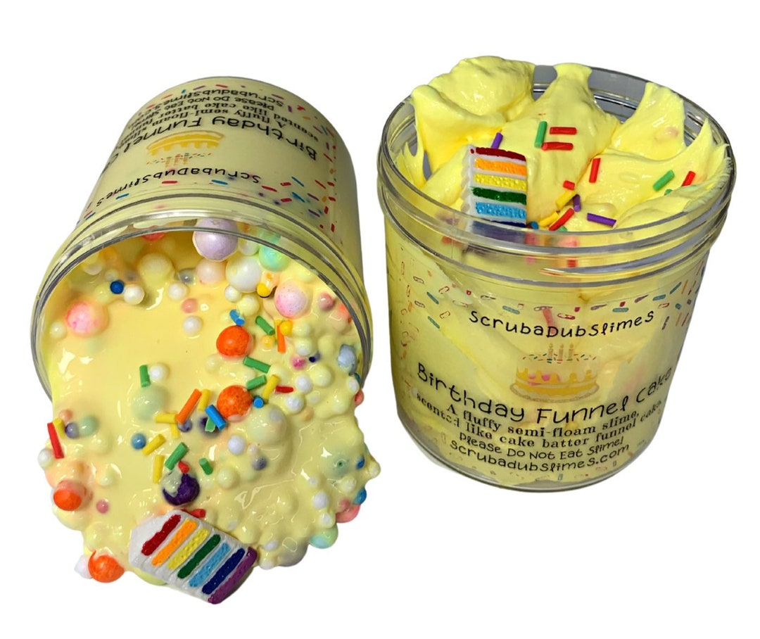 Birthday Funnel Cake Semi-floam Slime Scented Birthday Funnel Cake ...