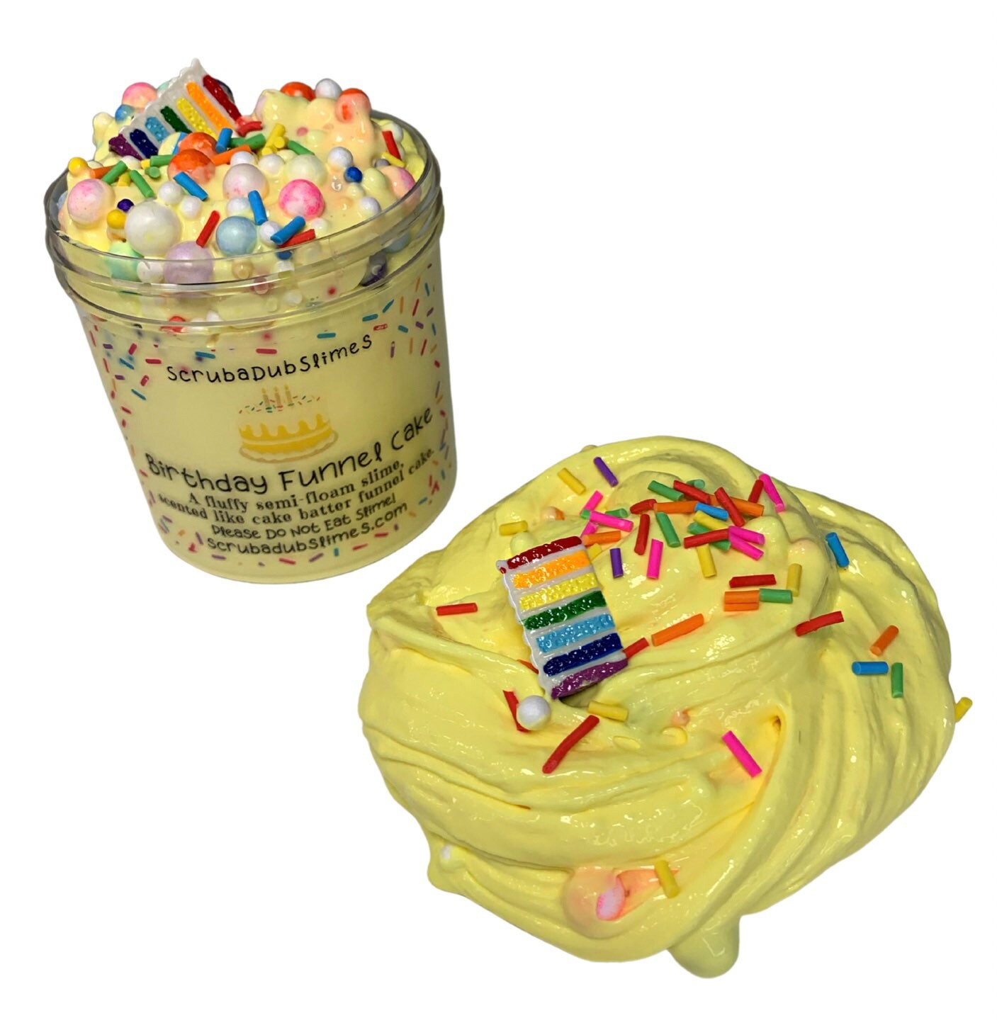 Birthday Funnel Cake Semi-floam Slime Scented Birthday Funnel Cake ...