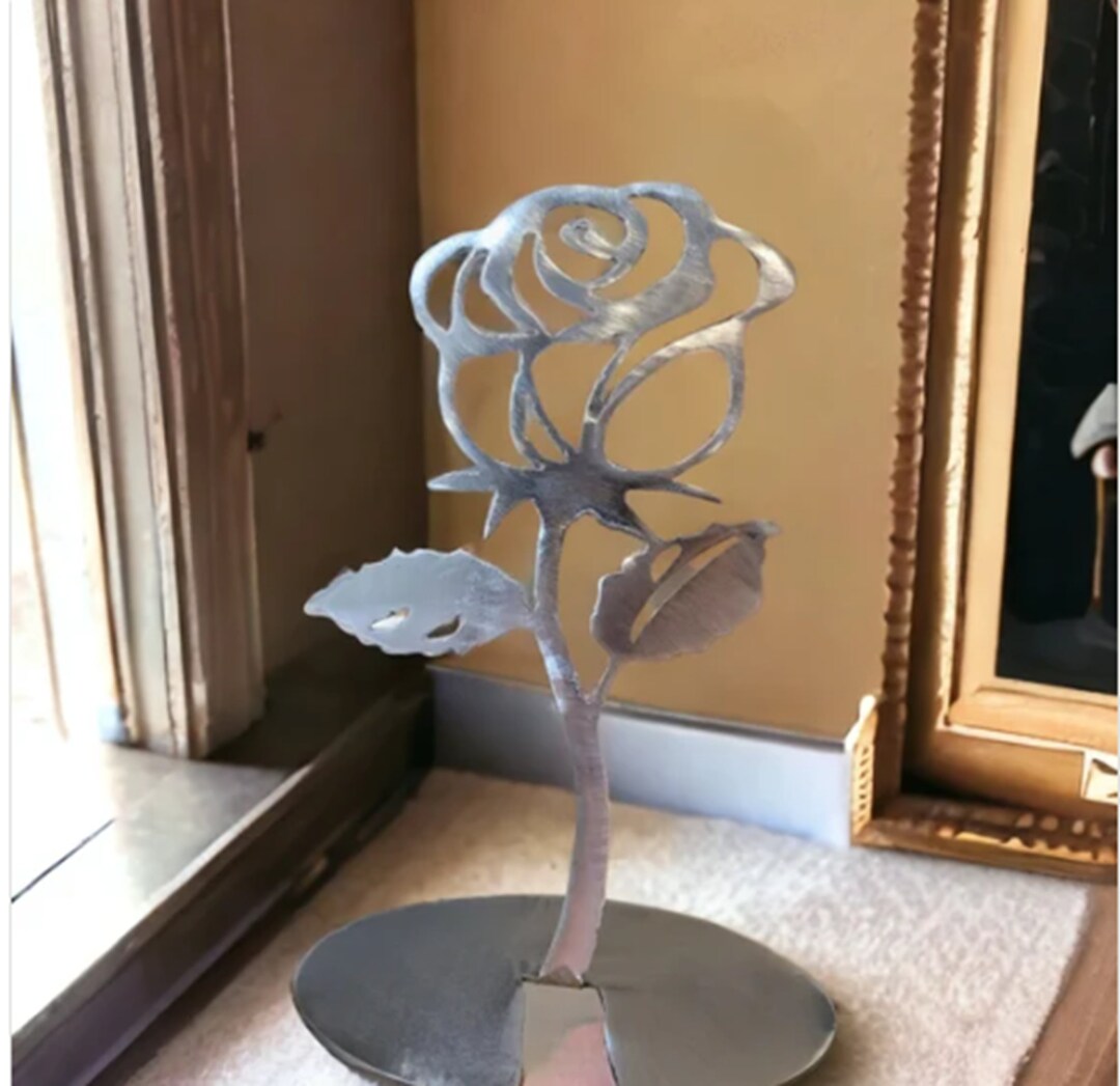 Metal Forever Rose Free Standing Metal, Bookend Table Top Decor ...