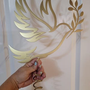 Peace Dove Tree Topper Gold Olive Branch Gift Idea Sale Metal Wall ...