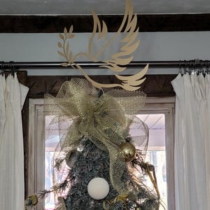 Peace Dove Tree Topper Gold Olive Branch Gift Idea Sale Metal Wall ...