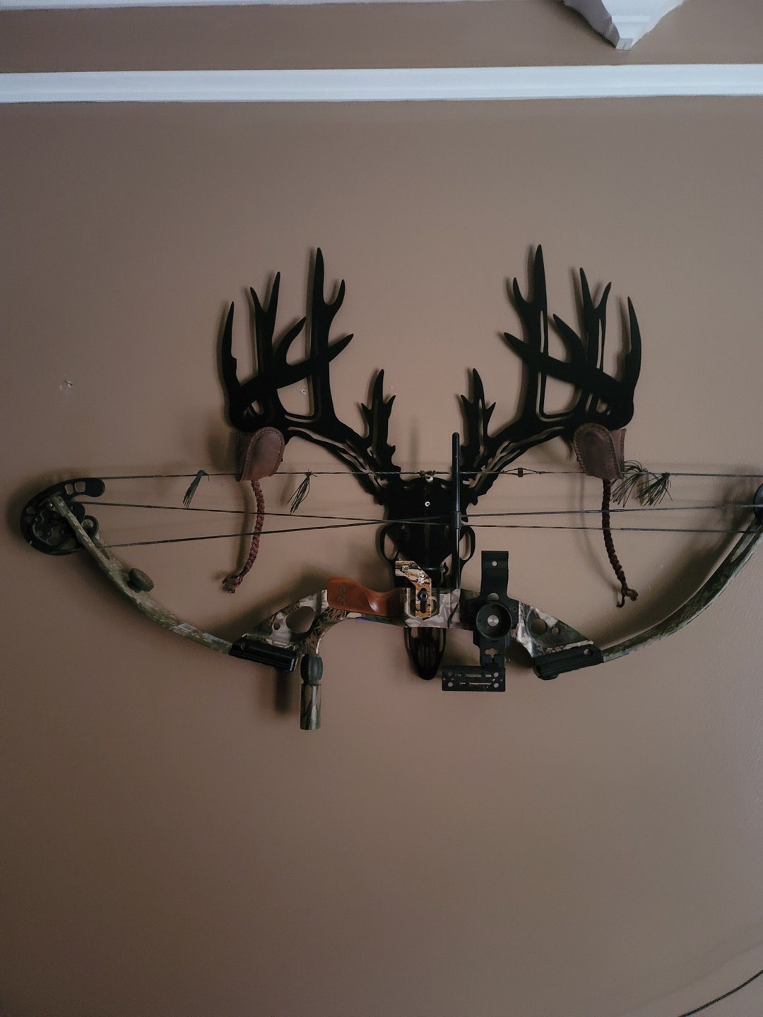 Metal Deer Crossbow Archery Gun Holder Hanger Rack, Black Matte, Thick ...