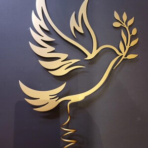 Peace Dove Tree Topper Gold Olive Branch Gift Idea Sale Metal Wall ...