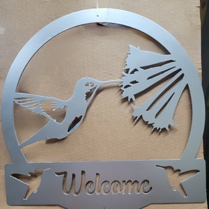 Hummingbird Wall Art Welcome Sign Customized Metal Art Bird Theme Sign ...