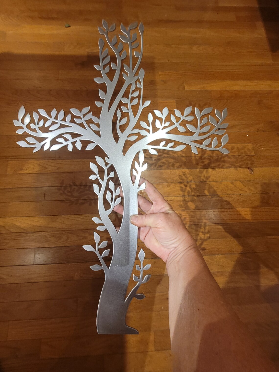 Tree of Life Olive Branch Cross: 24" Metal Wall Art - Etsy