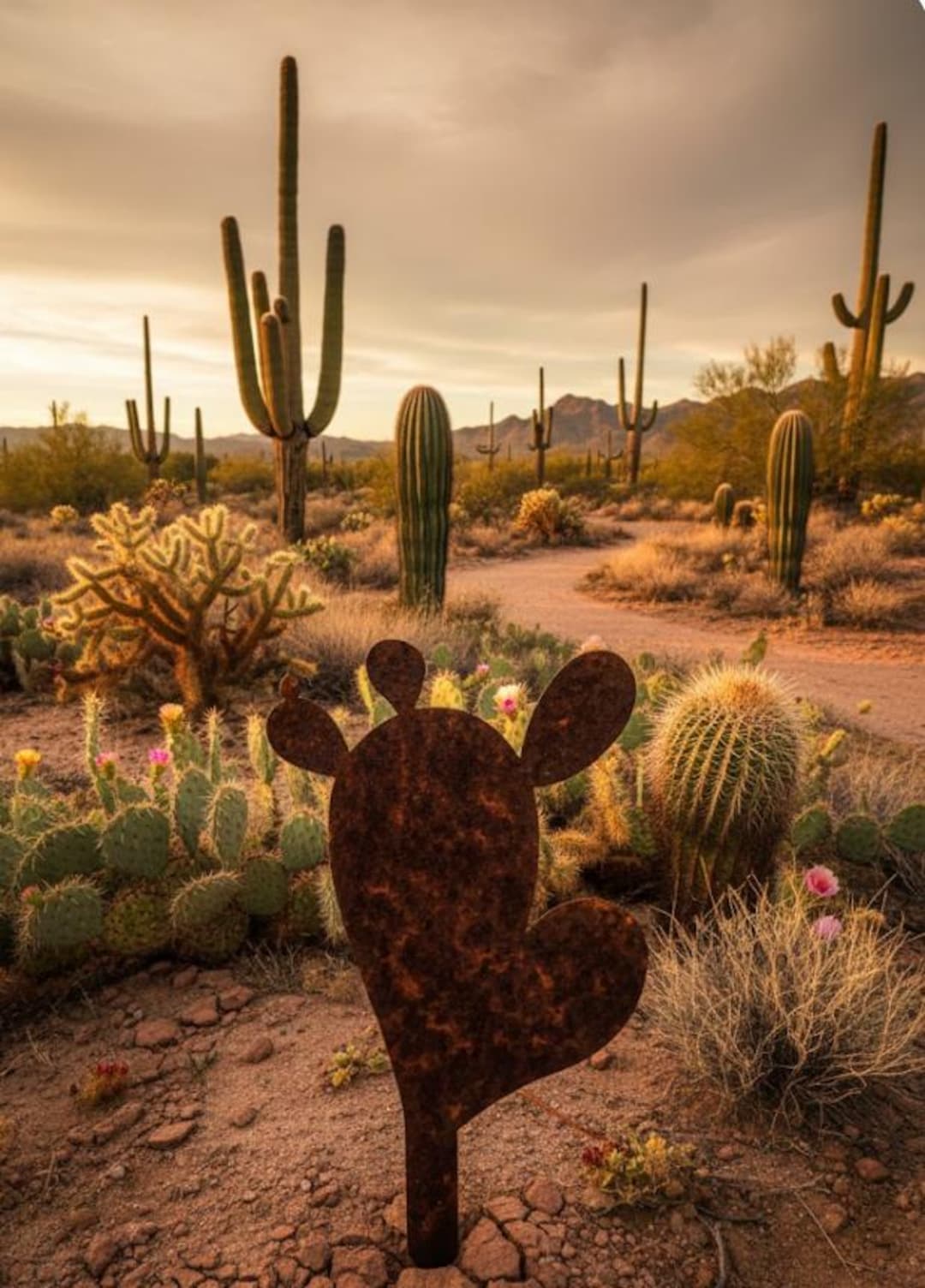 Rustic Metal Prickly Pear Plant Buddy, Garden Art Decor - Etsy