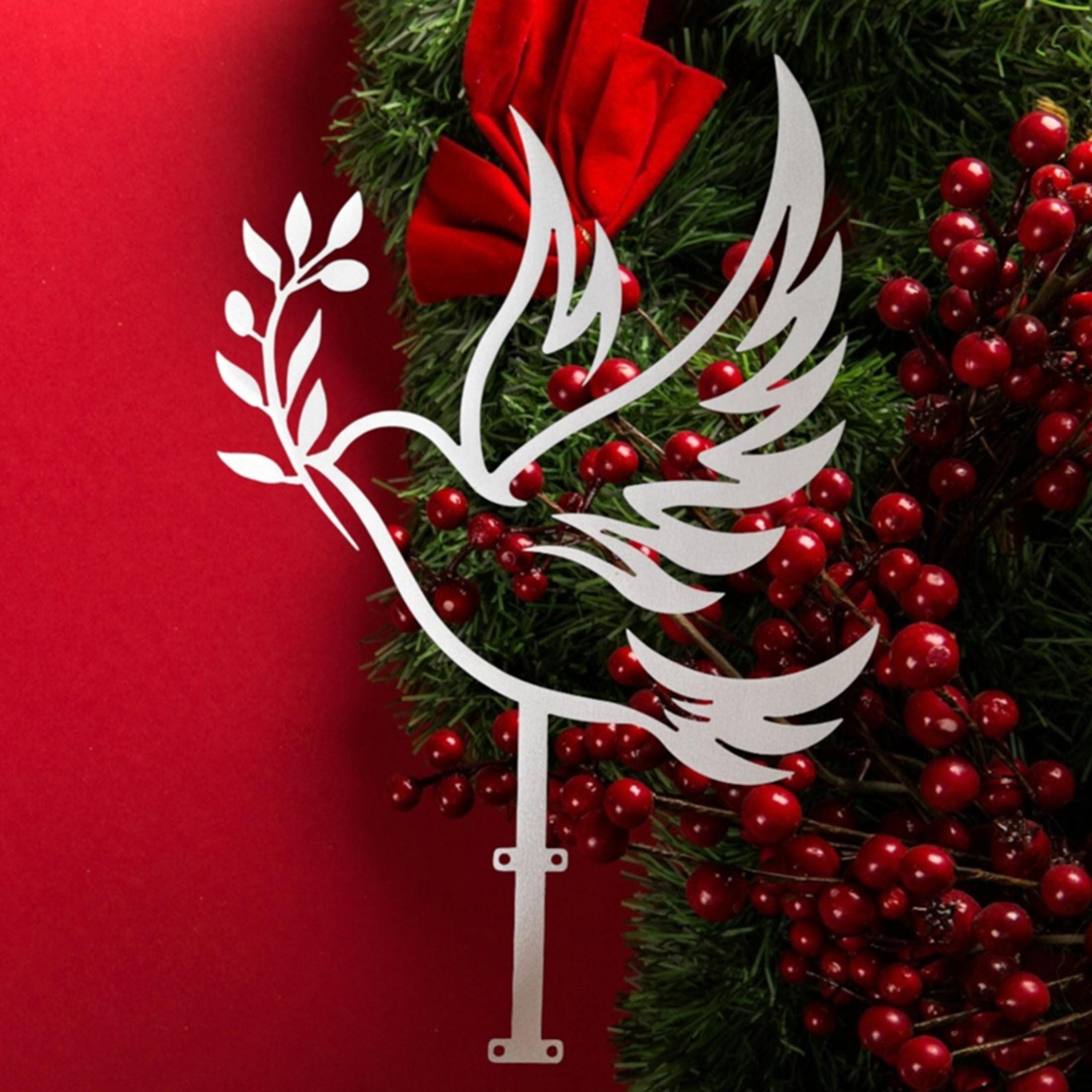 Metal Peace Dove Christmas Tree Topper: Silver Olive Branch Decor - Etsy
