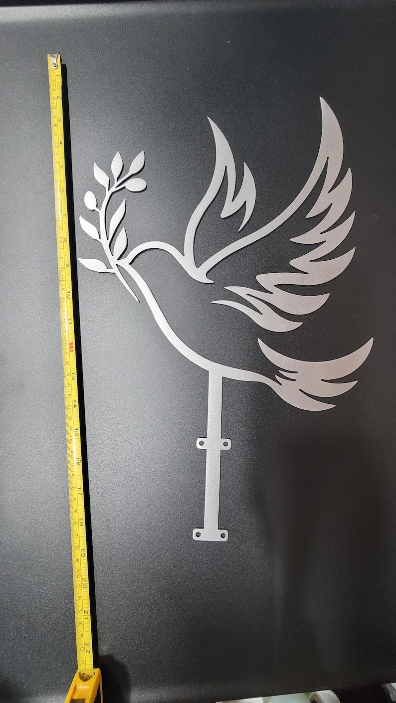 Metal Peace Dove Christmas Tree Topper: Silver Olive Branch Decor - Etsy