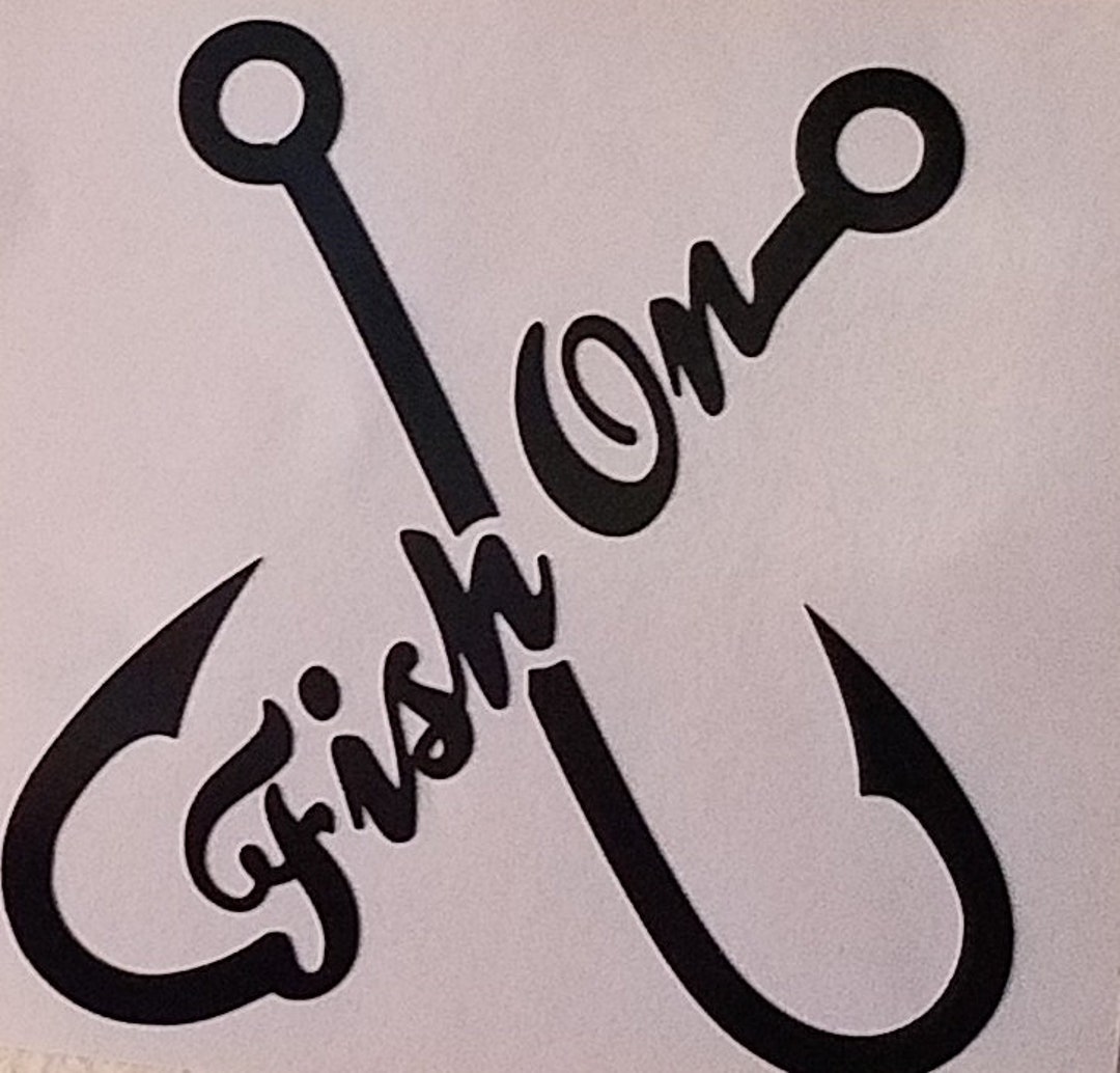Fish On Fishing Fish Hooks Vinyl Decal Decal Window - Etsy