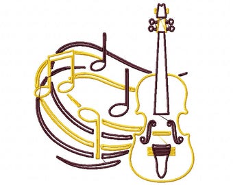 Machine Embroidery Design Musical Instrument Collection 01 | Etsy