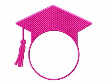 Graduation Cap Monogram Frame Collection 03 Machine Embroidery Design ...