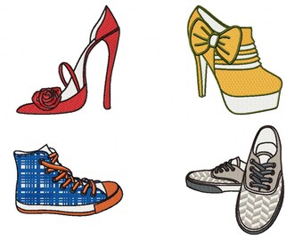 Machine Embroidery Designs Shoe Collection of 12 | Etsy