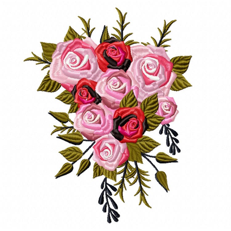 Machine Embroidery Designs Wedding Bouquet Collection of 7 | Etsy