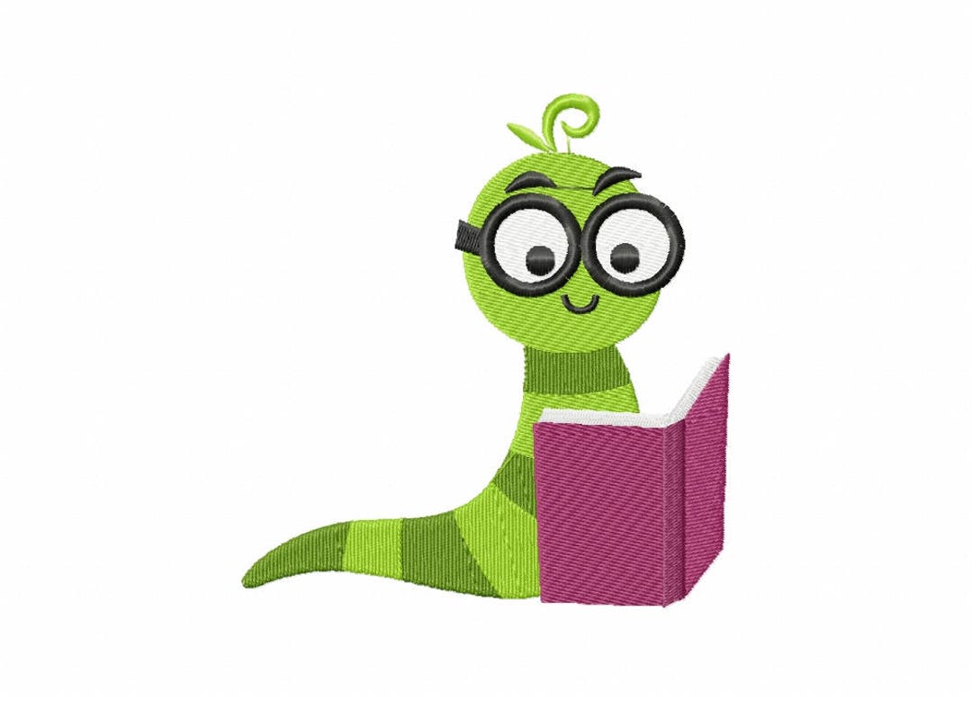Machine Embroidery Design - Bookworm Collection #02 - Etsy