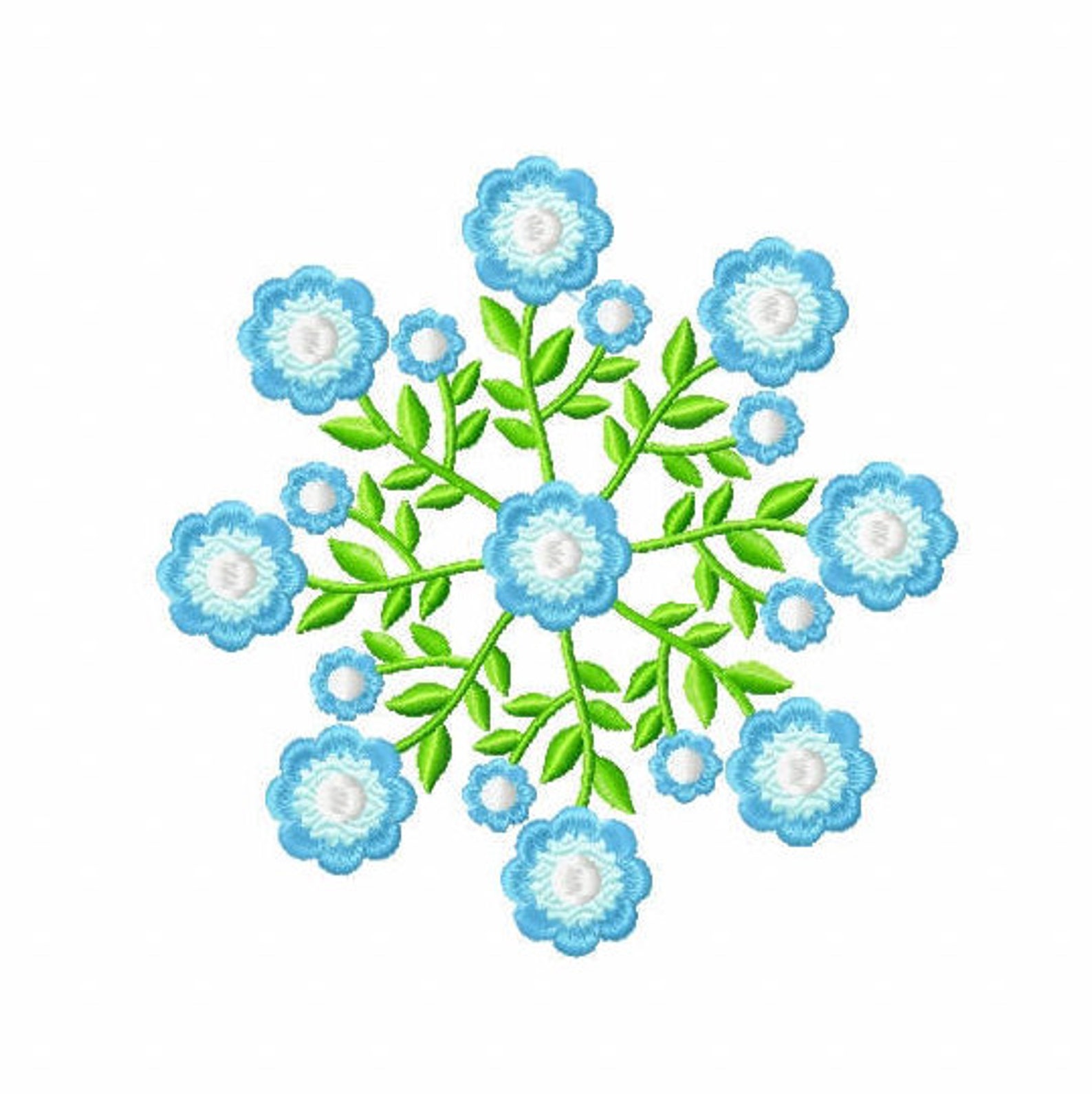 Machine Embroidery Design Circle of Flowers Design 02 | Etsy