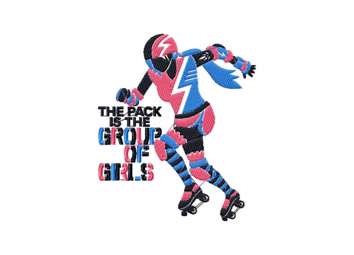 Machine Embroidery Designs Roller Derby Girls Collection of - Etsy