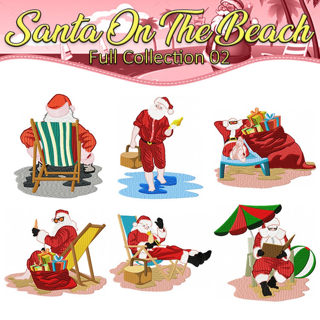 Machine Embroidery Designs - Santa on the Beach Full Collection #02 of ...