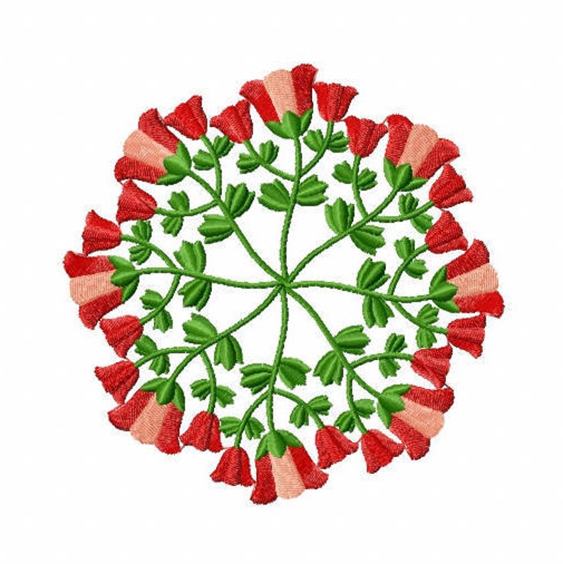 Machine Embroidery Design - Circle of Flowers Design #05 - Etsy