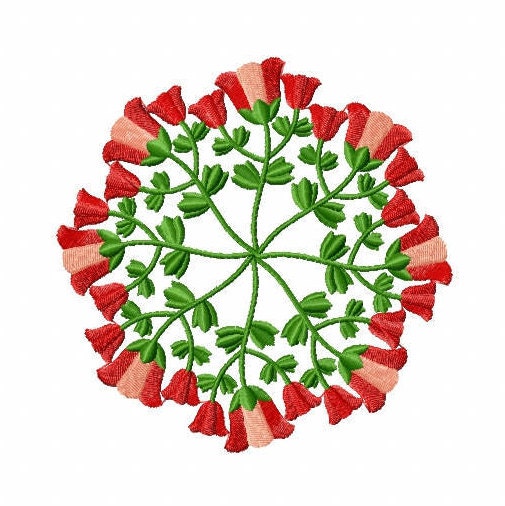 Machine Embroidery Design - Circle of Flowers Design #05 - Etsy