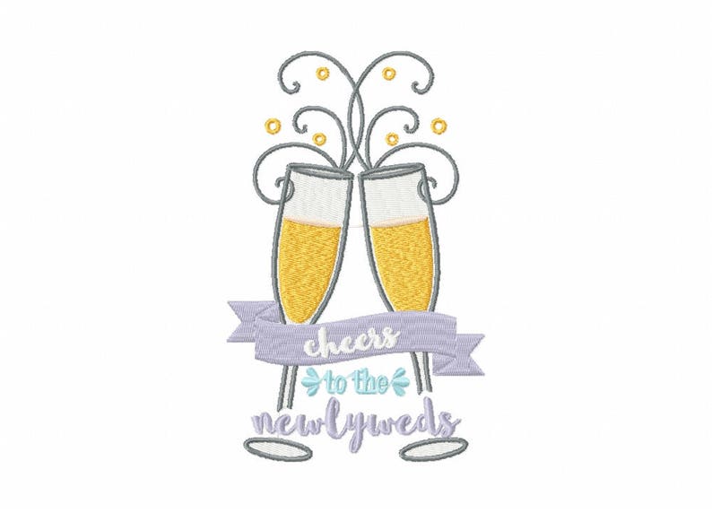 Champagne Toast Collection of 8 Machine Embroidery Designs | Etsy