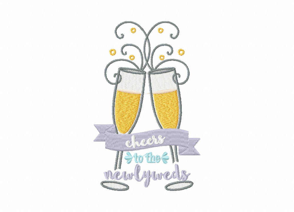Champagne Toast Collection of 8 Machine Embroidery Designs | Etsy