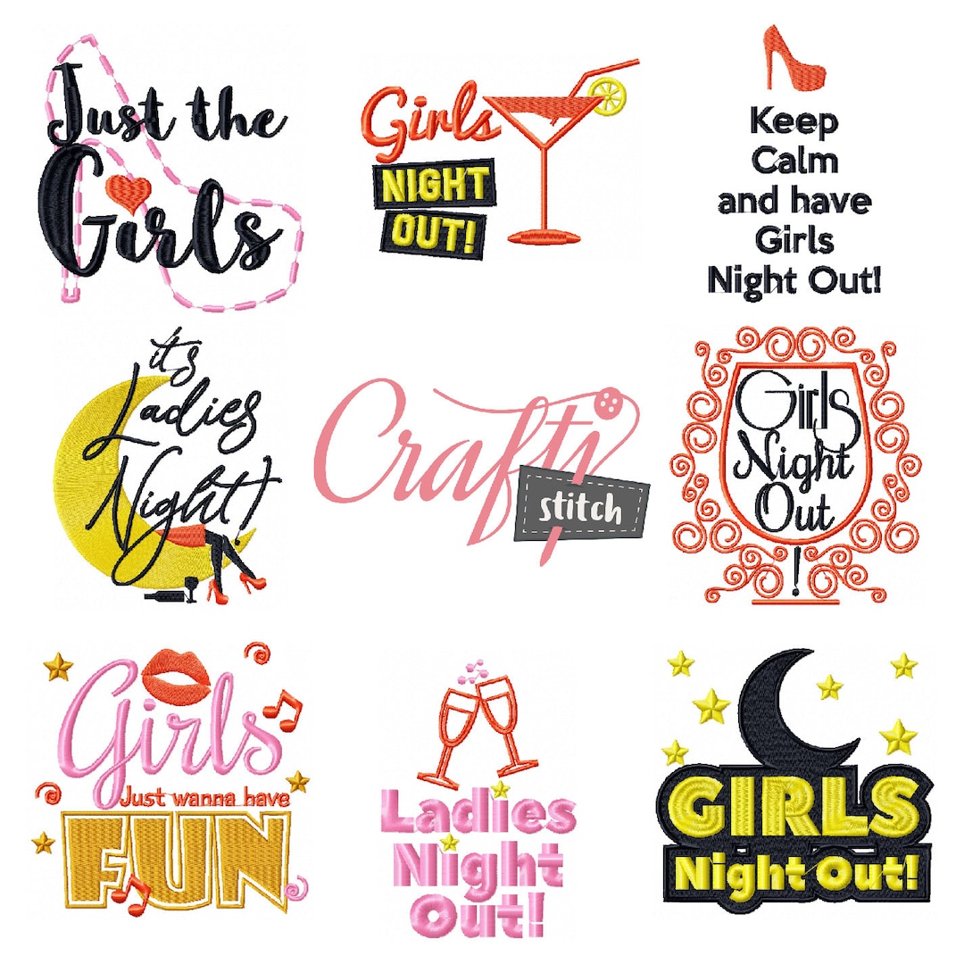 Machine Embroidery Designs - Girls Night Collection 8 - Etsy