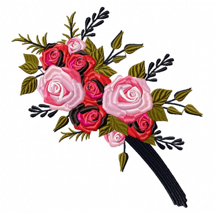 Machine Embroidery Designs Wedding Bouquet Collection of 7 | Etsy