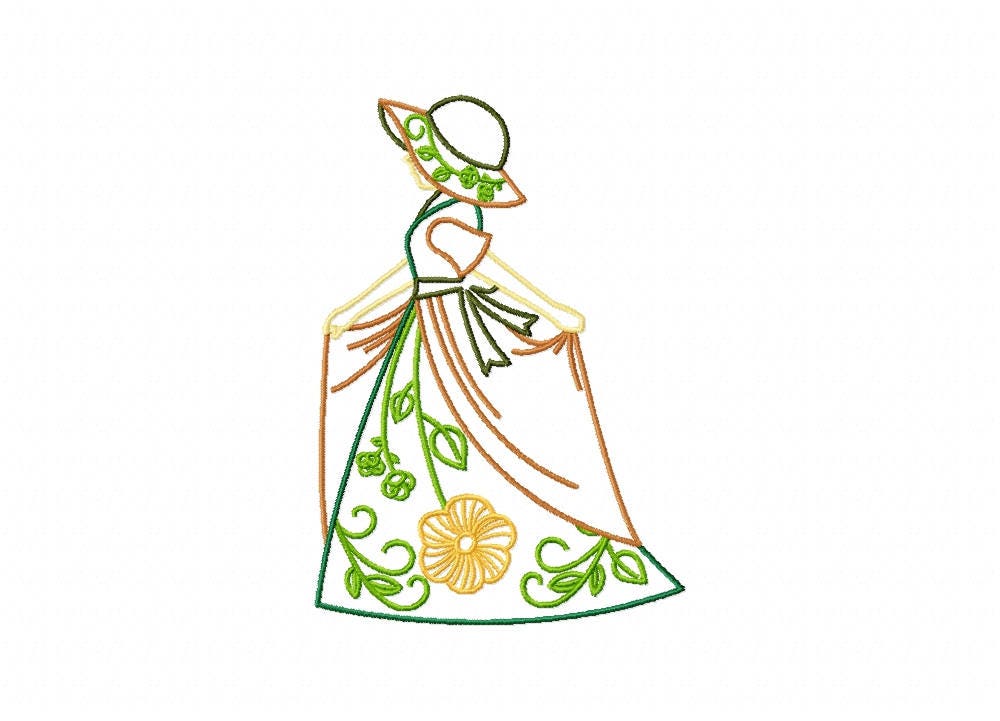 Machine Embroidery Designs - Old Fashioned Ladies Collection of 8 - Etsy
