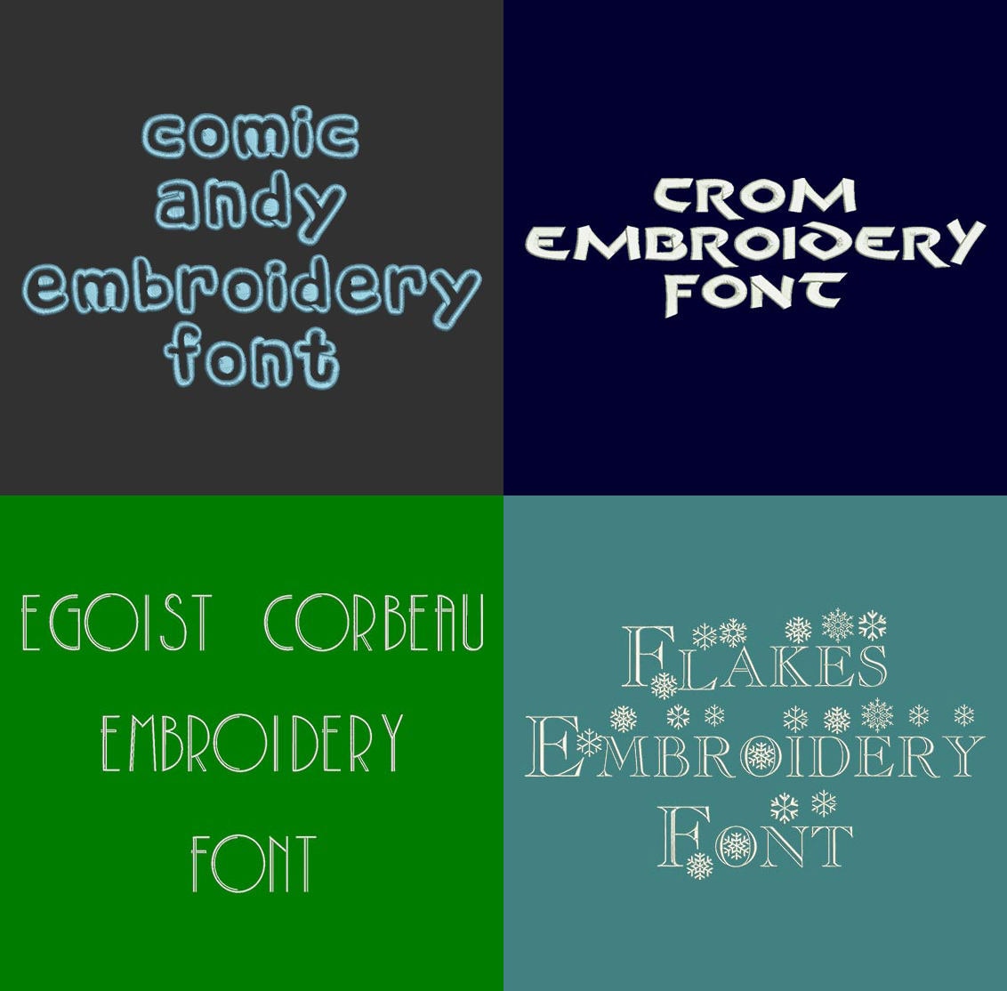 Machine Embroidery Fonts - 20 PES Font Bundle - Volume 5 - 20 Brother ...