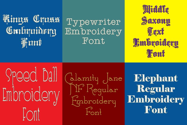 Machine Embroidery Fonts - 20 BX Font Bundle - Volume 3 - Etsy